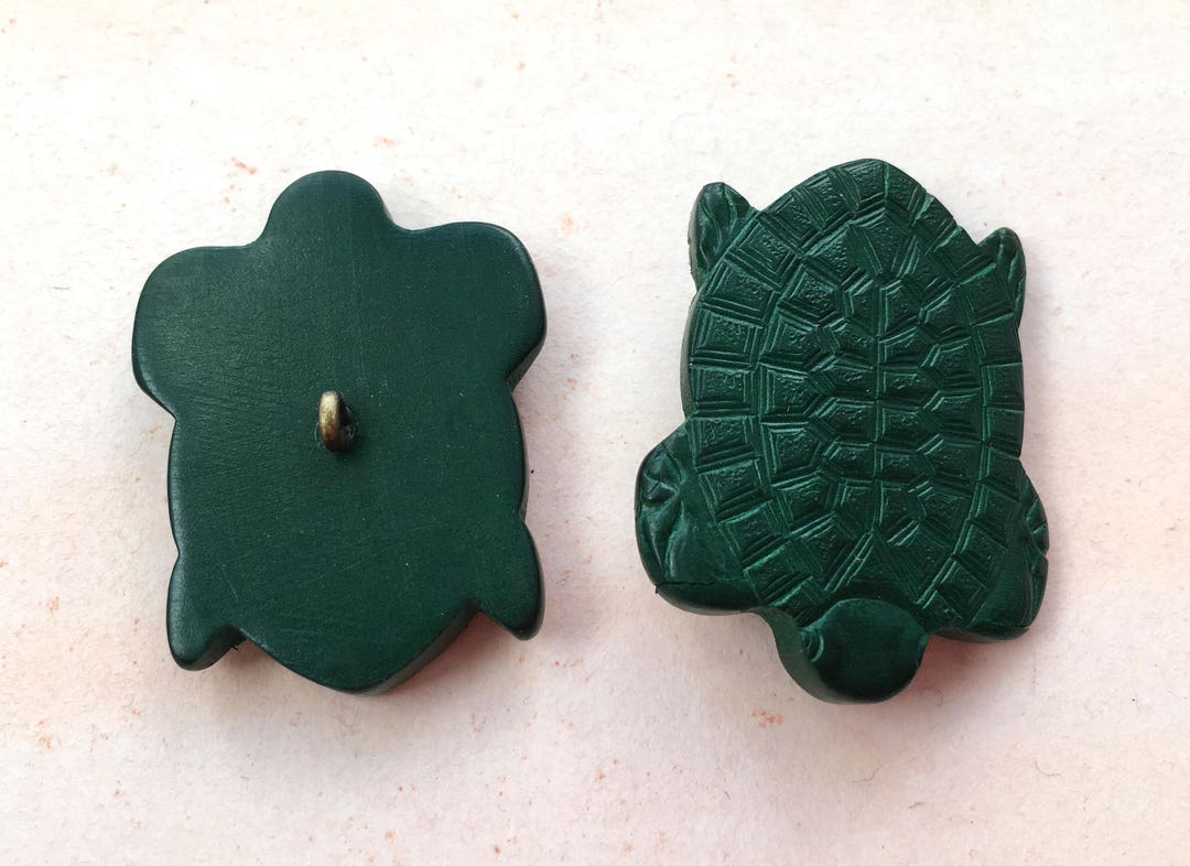 Vintage Wood Button Turtle Shaped Painted Wood - Etsy