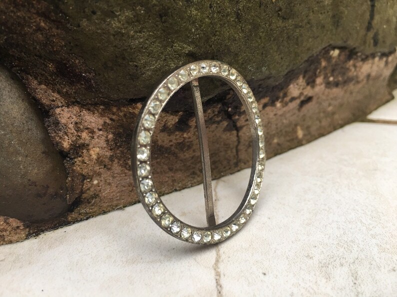 Vintage Sash Buckle, Round Slide Buckle , Made in Czechoslovakia, 1920 ...