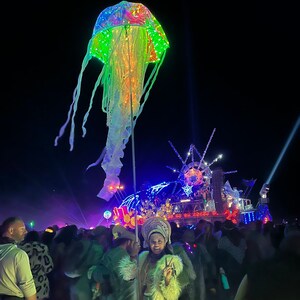 RUSH Order-jelly Fish Umbrella Led Light Festival Totem Pole Rave Totem ...