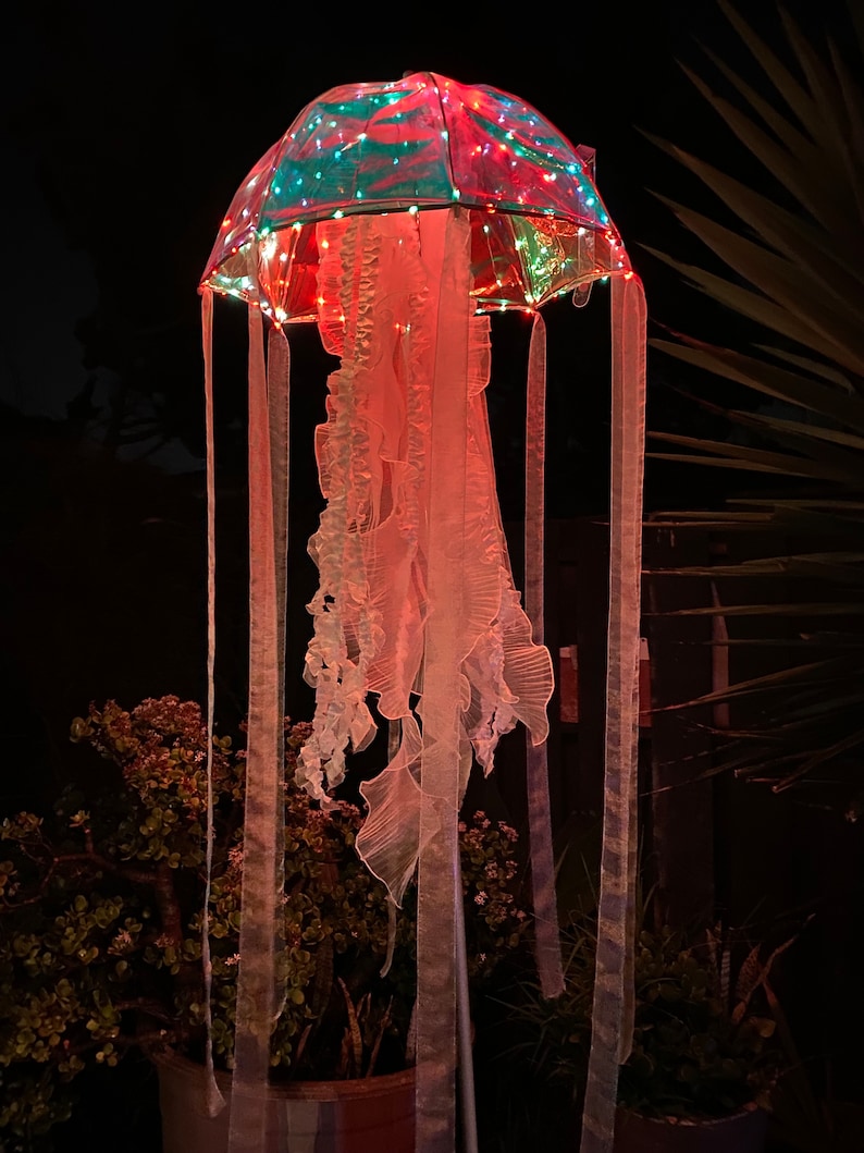 RUSH Order-jelly Fish Umbrella Led Light Festival Totem Pole Rave Totem ...