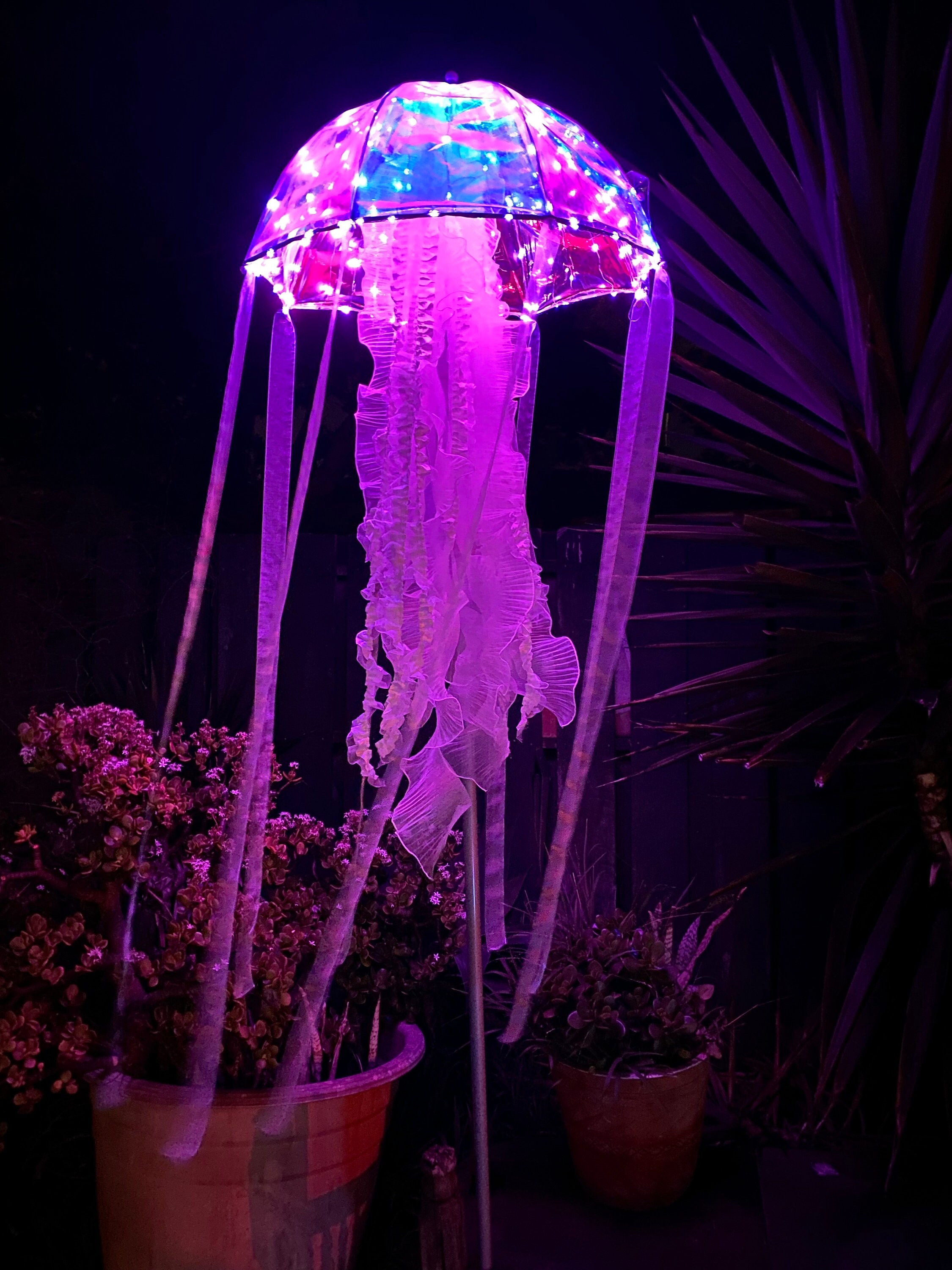 RUSH Order-jelly Fish Umbrella Led Light Festival Totem Pole Rave Totem ...
