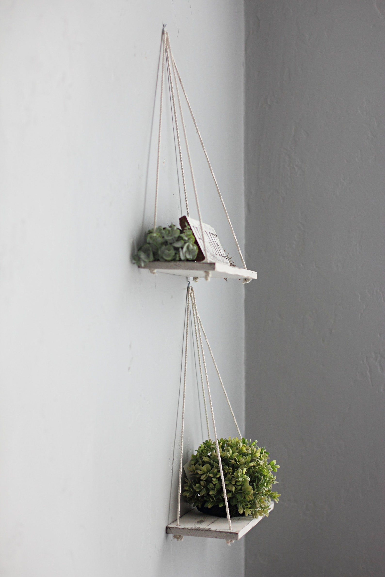 Rope Shelf Set of 2 Hanging Shelves Hanging Rope Shelves | Etsy