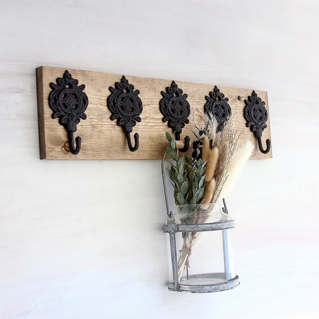 Rustic Wood Coat Rack Wall Mounted, for Entryway, Mudroom, Kids Room ...
