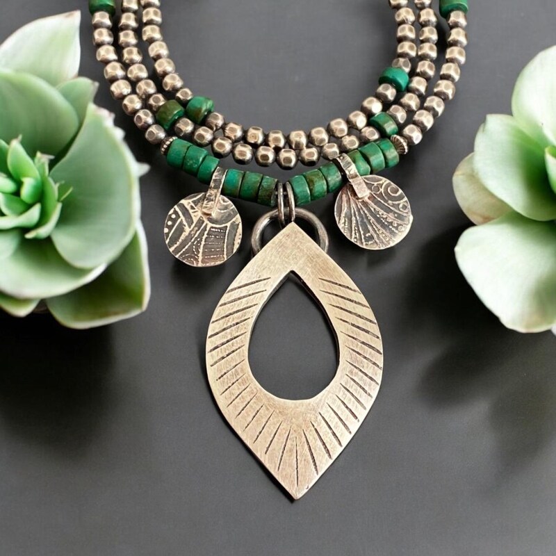 Green Turquoise Necklace - Etsy