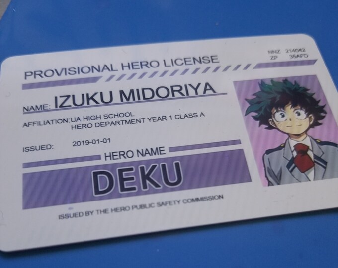 MHA Provisional Hero License My Hero Academia - Etsy