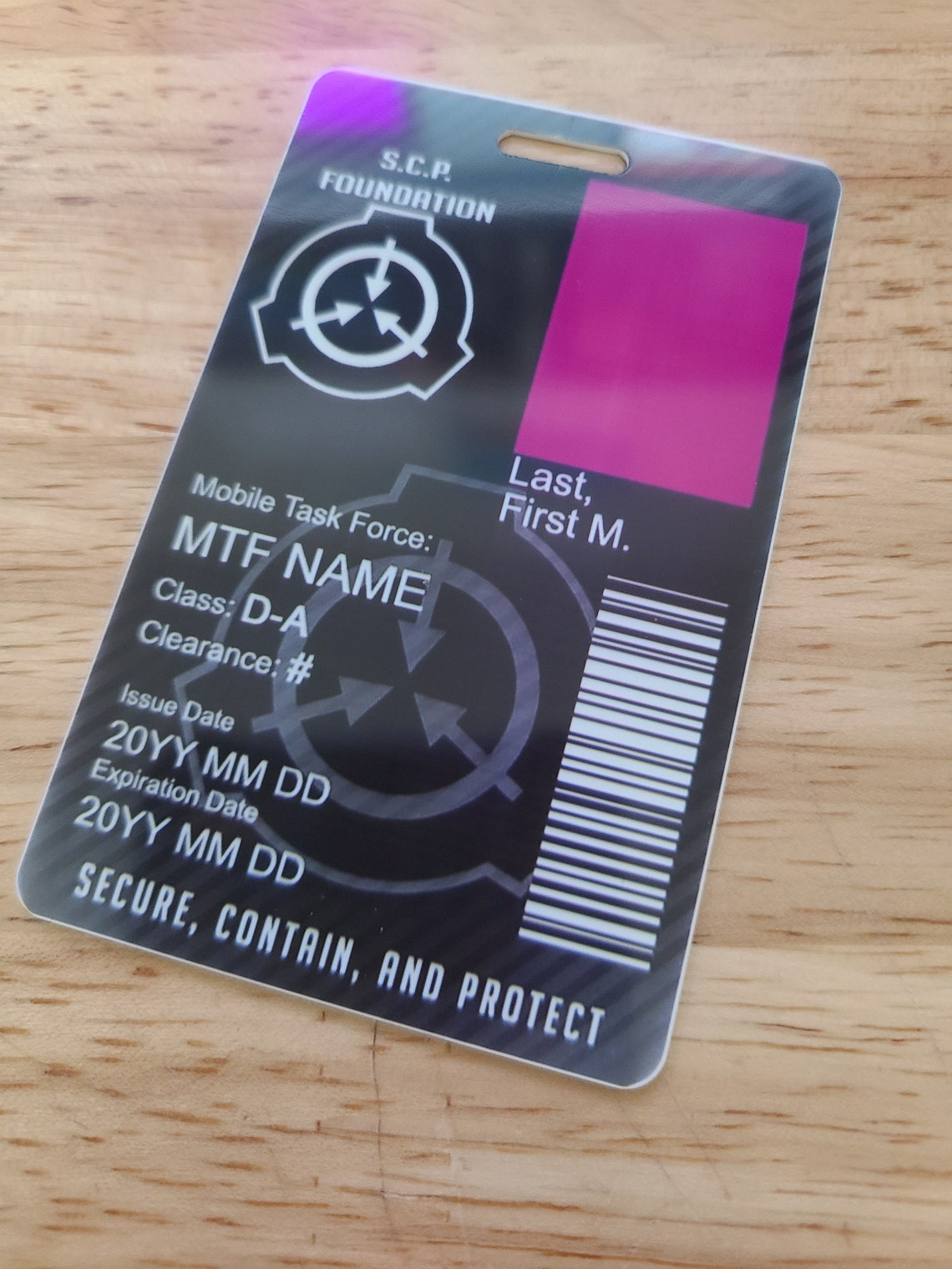 SCP Foundation ID - Etsy