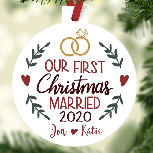 Personalized Our First Christmas Married Ornament 2021 | Etsy
