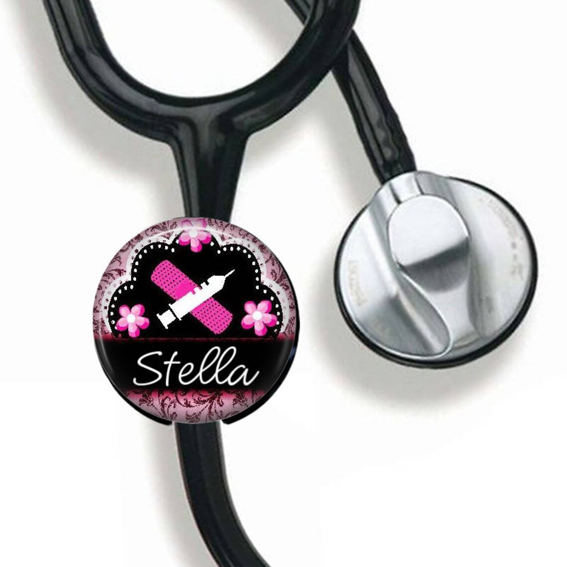 Personalized Stethoscope Name Identification Button | Etsy