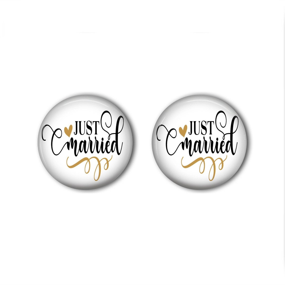 Just Married Newlywed Pins for Honeymoon Buttons Set of TWO - Etsy