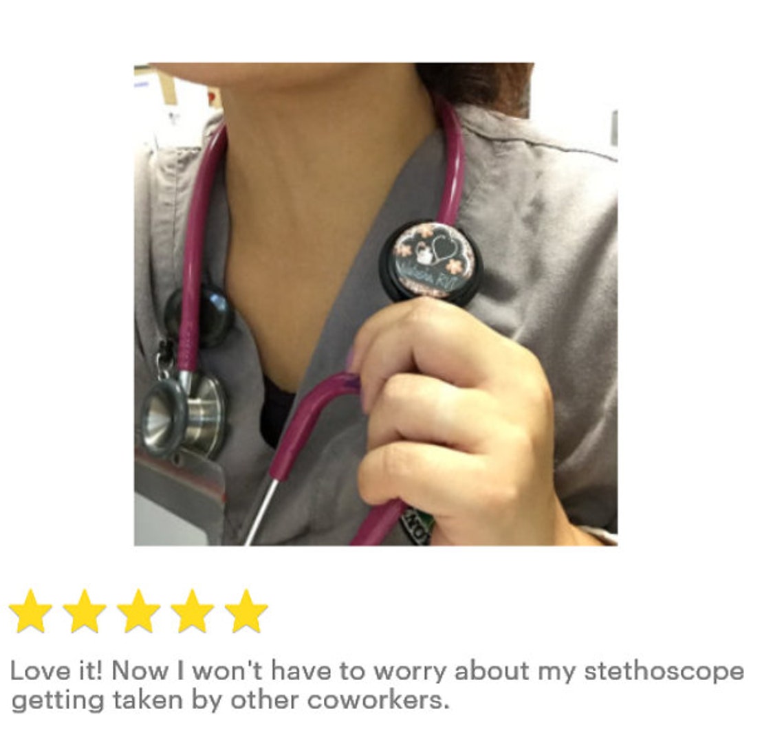 Personalized Stethoscope Name Identification Button - Etsy
