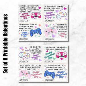 Printable Gaming Valentines Day Cards for Kids - Digital Classroom and ...
