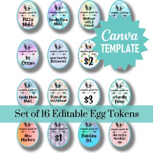 Easter Egg Tokens Editable Easter Egg Coupons Printable Easter Egg ...