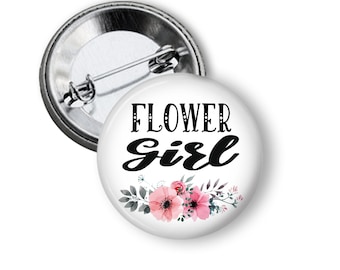 Flower Girl Button | Etsy