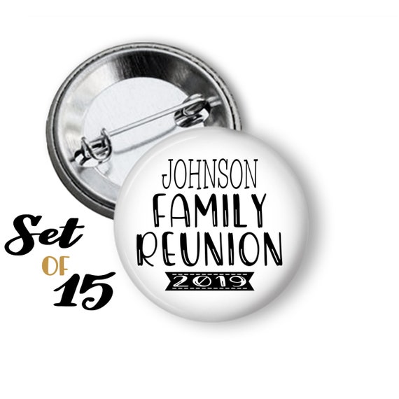 Family Reunion Personalized Button Set of 15 with FREE | Etsy