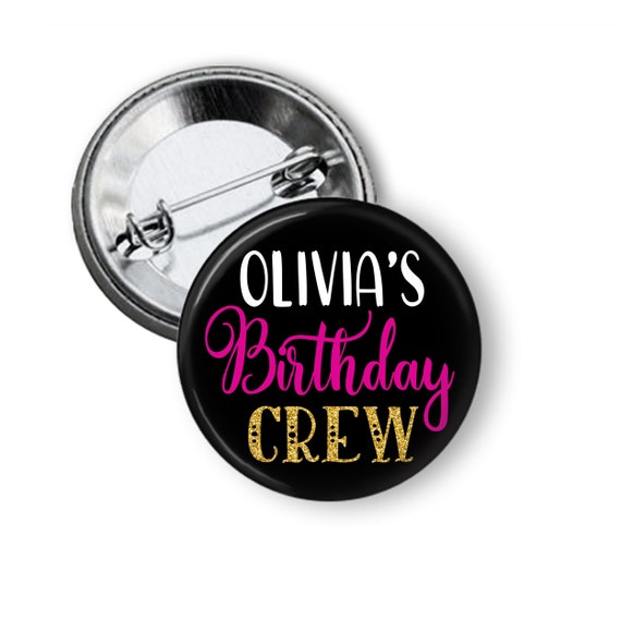 Personalized Birthday Girl Button Pin Party Favor - Etsy