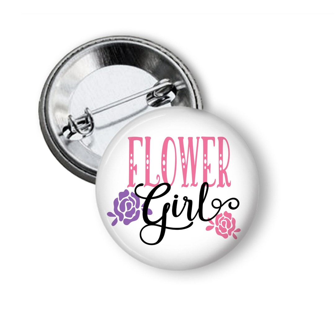 Flower Girl Button Pin Wedding Rehearsal Dinner Party Favor - Etsy