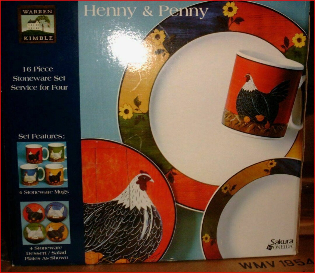 Warren Kimble HENNY PENNY Dinnerware Set 16 Piece Vintage Sakura by ...