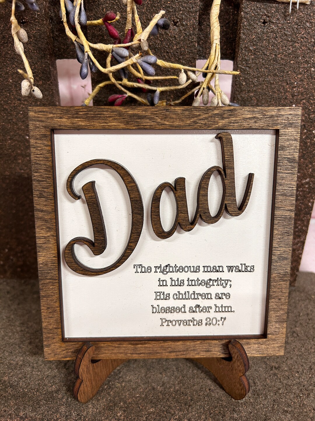 Dad Plaque-father's Day Proverbs Dad Laser Engraved Home Decor 5 Square ...