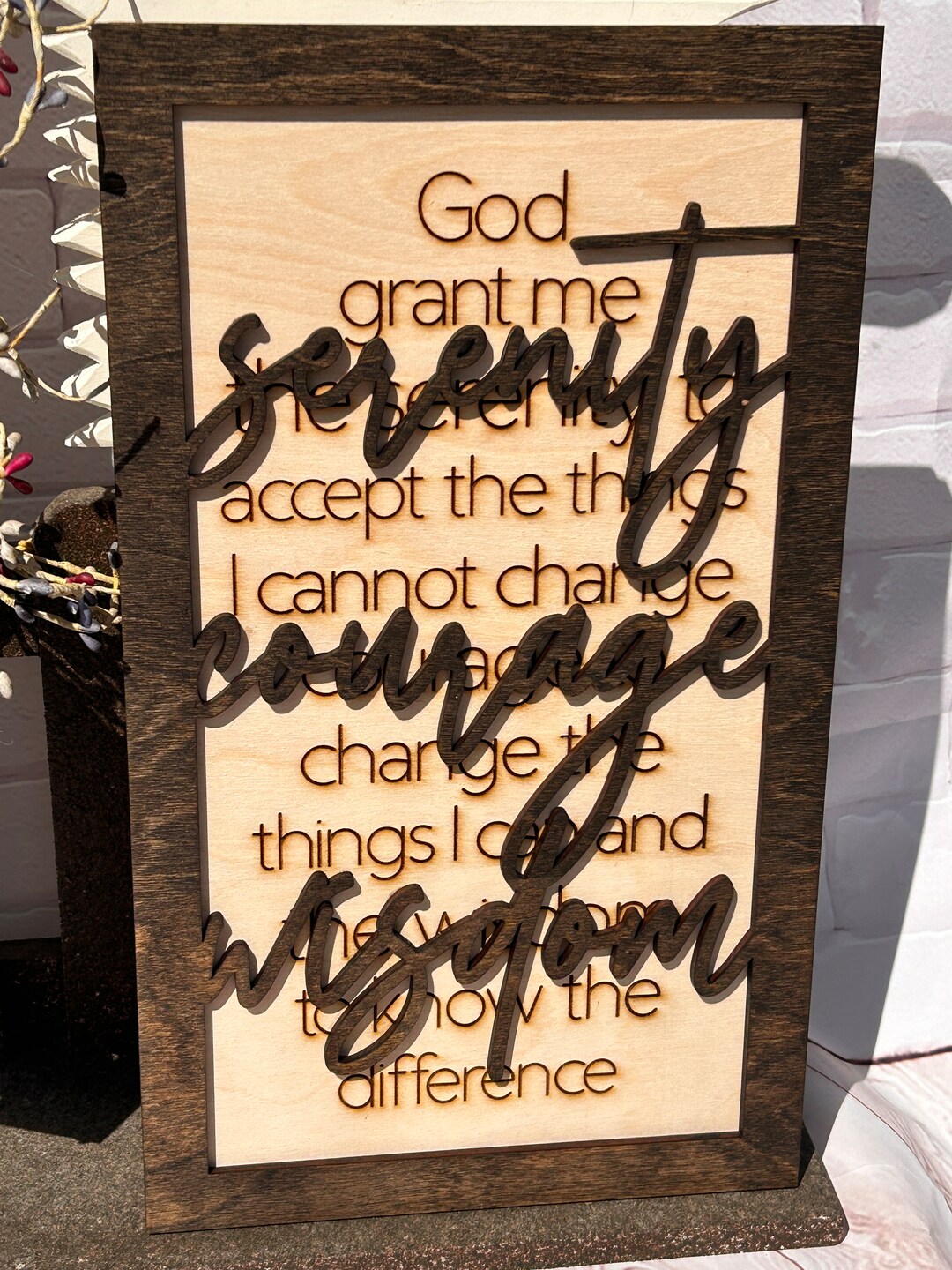 The Serenity Prayer Large Sign Religious Laser Engraved Home/office ...
