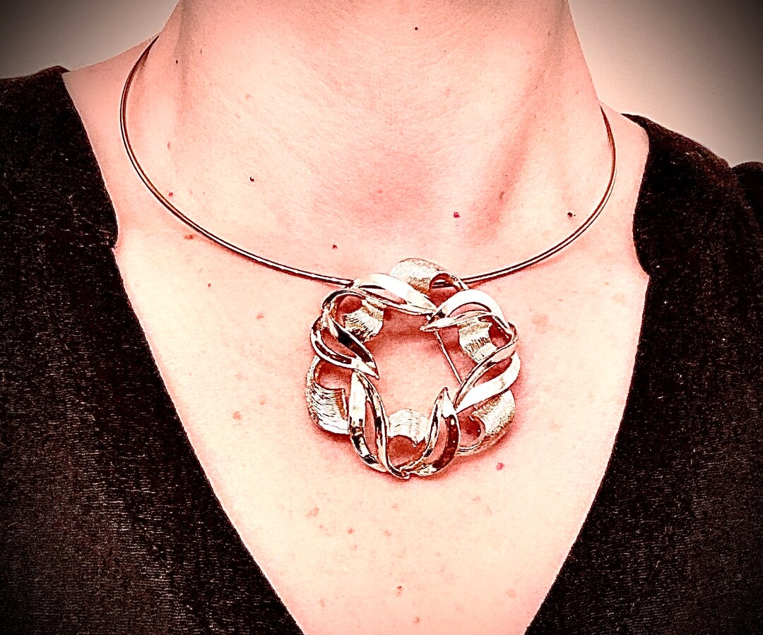 Vintage Silver Pin on a Neck Ring or Use as a Clothing or Hat ...