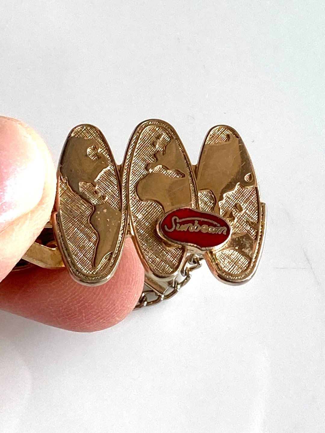 Tie Clip of World Map With Sunbeam Company Corporate Logo - Vintage - Etsy