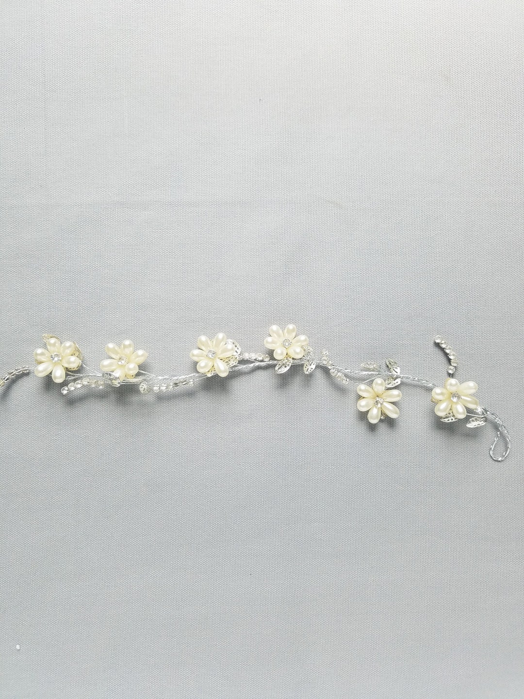 Ivory Flower Strands, Pearl and Rhinestone Flowers, Pearl Floral ...