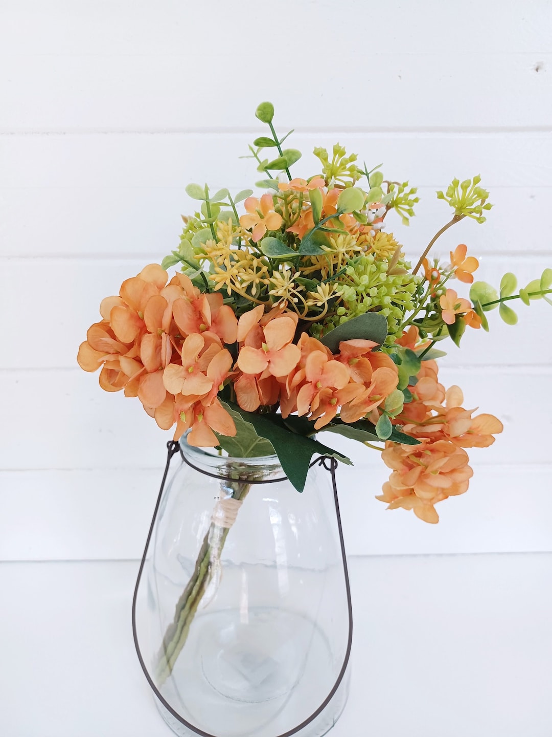 Orange Hydrangea and Greenery Bush, Hydrangeas, Floral Stems, Florist ...