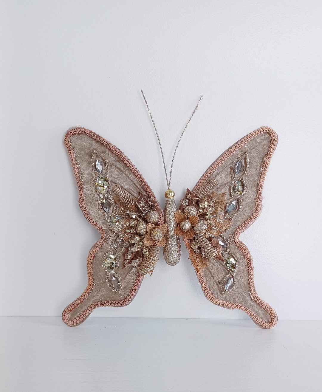 Beige Butterfly Clip, Large Butterfly, Butterfly Decor, Craft Supplies ...