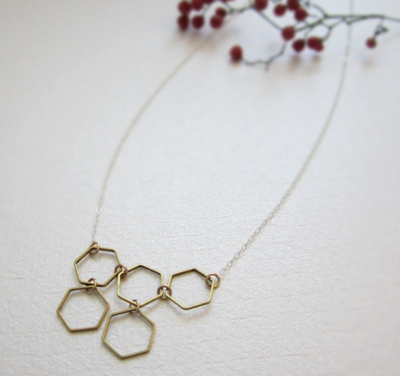 Honeycomb Necklace Geometric Hexagon Jewelry - Etsy
