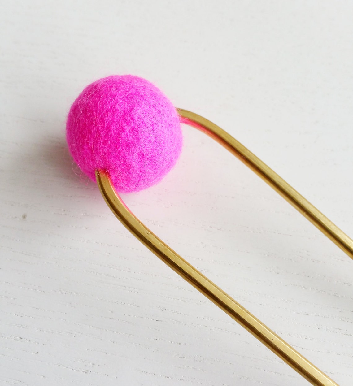 HOT PINK BUN PIN_TALL Hair Pin Metal Hair Pin Gold Hair - Etsy