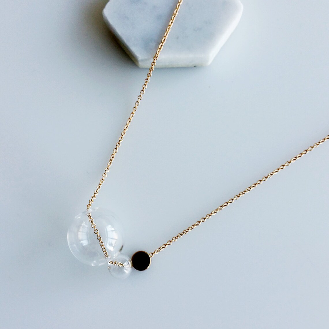 DISK & BUBBLES NECKLACE Beads Necklace Short Necklace - Etsy