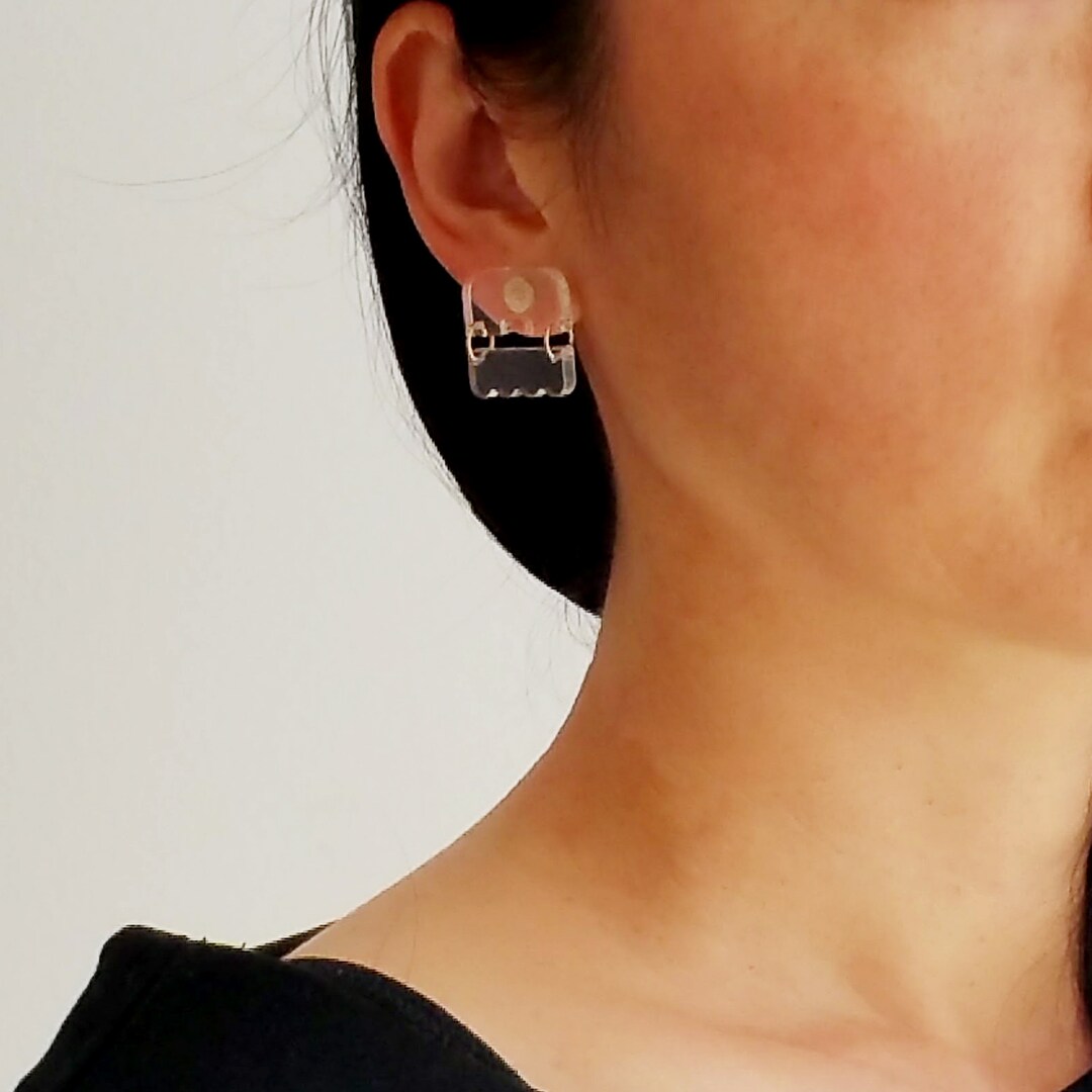 WAVY EARRINGS NO.2 Statement Earrings, Square Earrings, Modern Jewelry ...