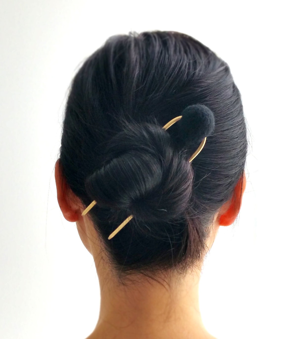 BLACK BUN PIN_TALL hair pin metal hair pin gold hair pin | Etsy