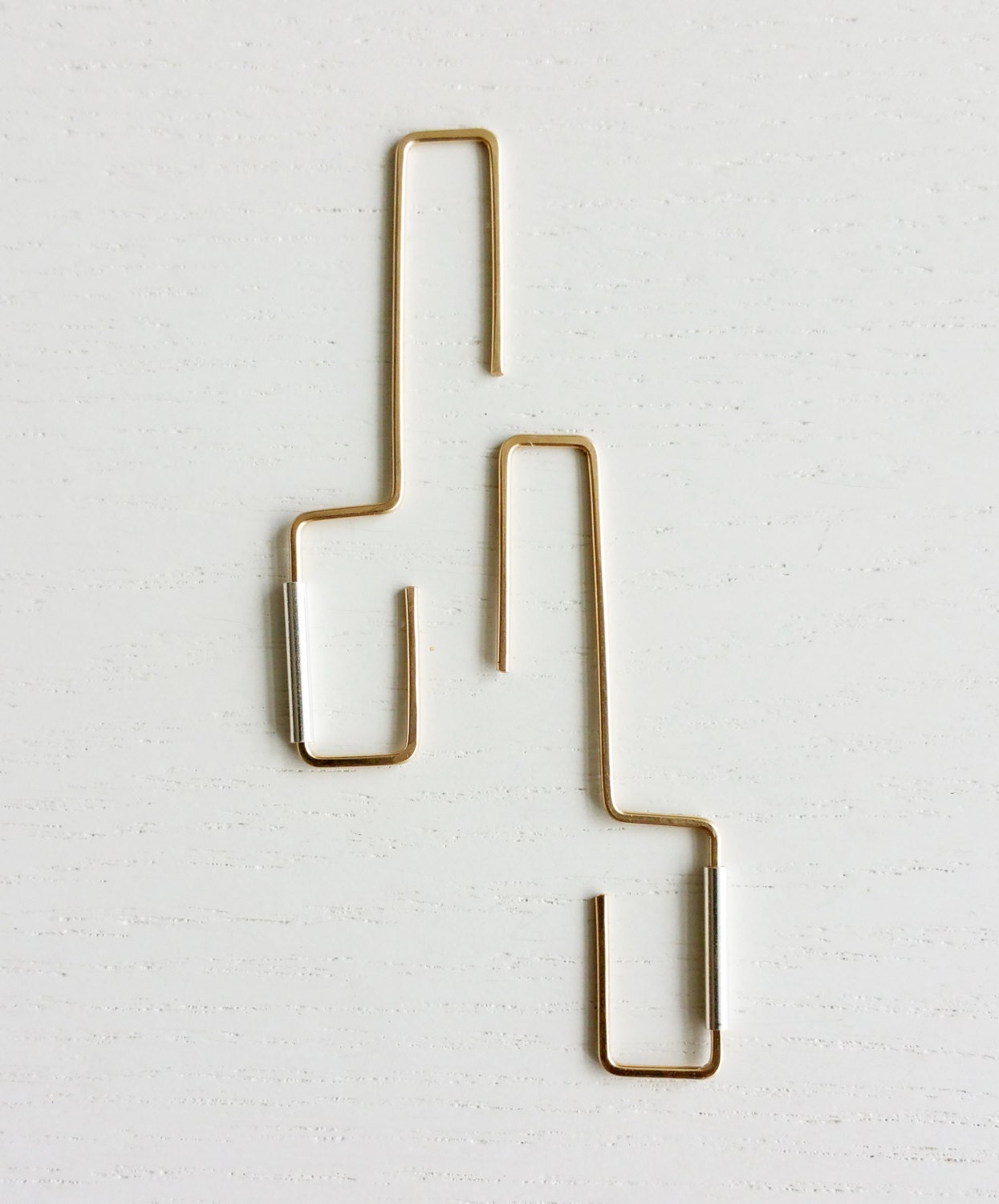 SQUARE ROLLER EARRINGS Gold Earrings Wire Earrings | Etsy