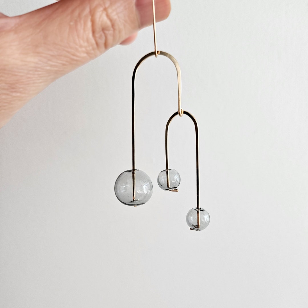 Glass Mobile Earrings | Statement Handblown Glass Chandelier Earrings ...
