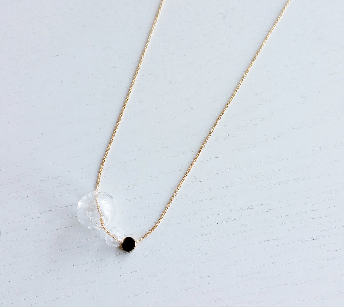 DISK & BUBBLES NECKLACE Beads Necklace Short Necklace - Etsy