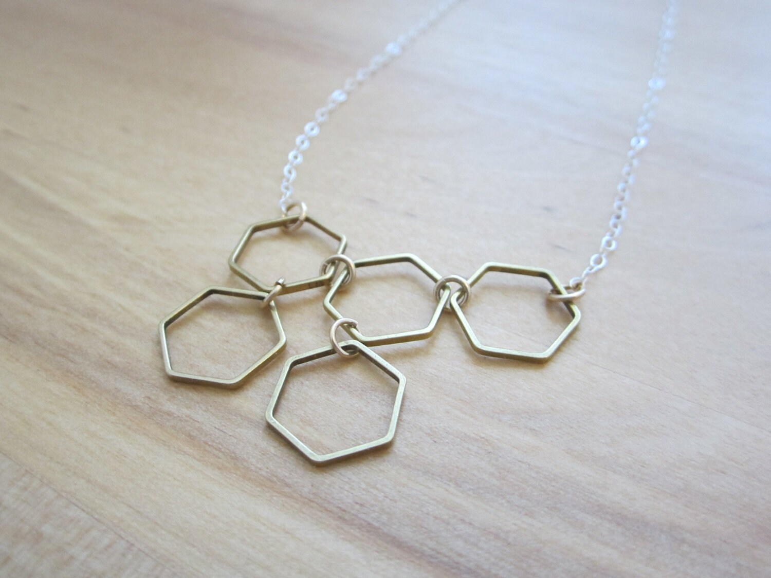 Honeycomb Necklace Geometric Hexagon Jewelry | Etsy