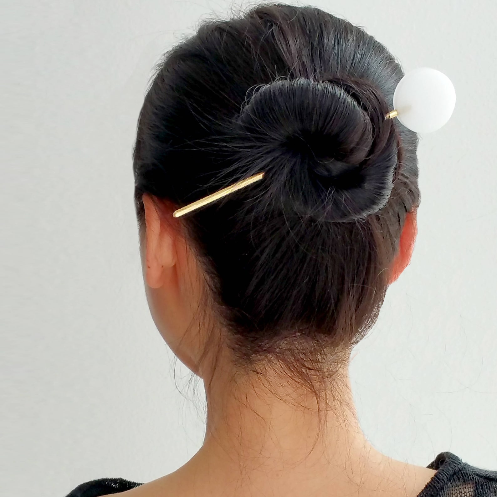 CIRCLE BUN PIN_WH Circle Hair Pin Metal Hair Pin Gold Hair | Etsy