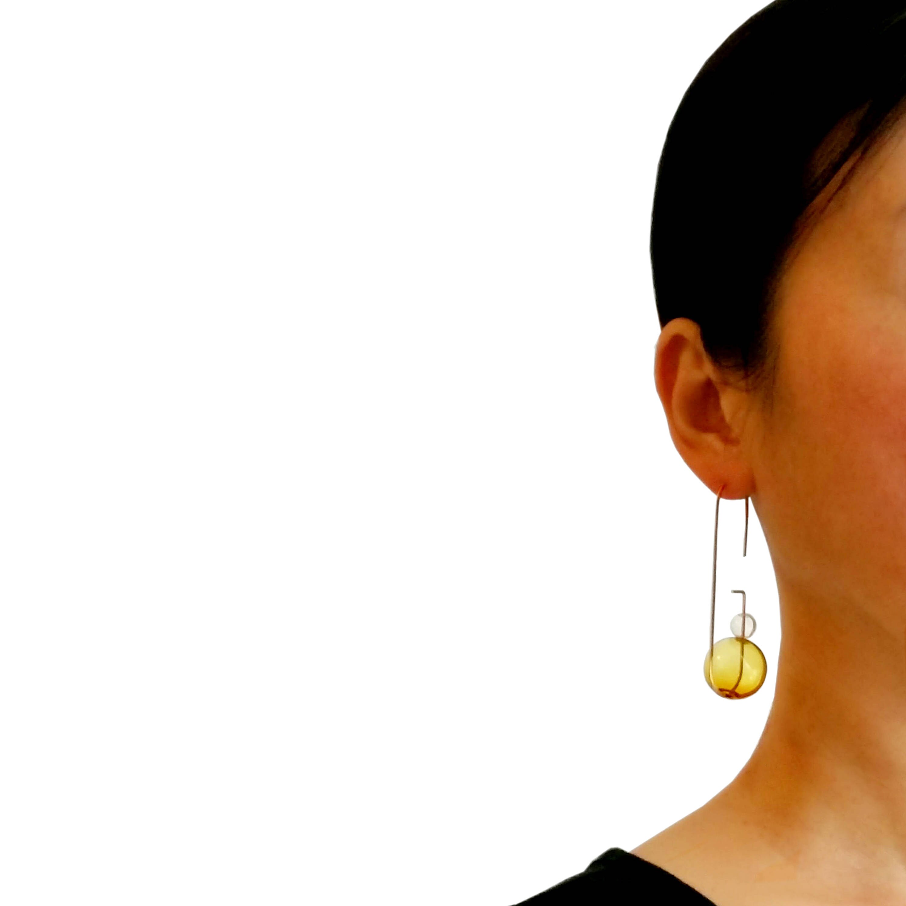 LOOP NO.2 YELLOW | Circle Earrings, Gold Earrings, Bubbles, Clear ...
