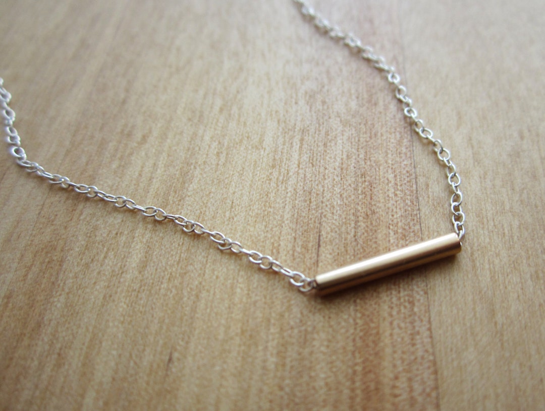 Gold Tube Necklace, Tube Necklace, Gold Beads Necklace, Gold Filled ...