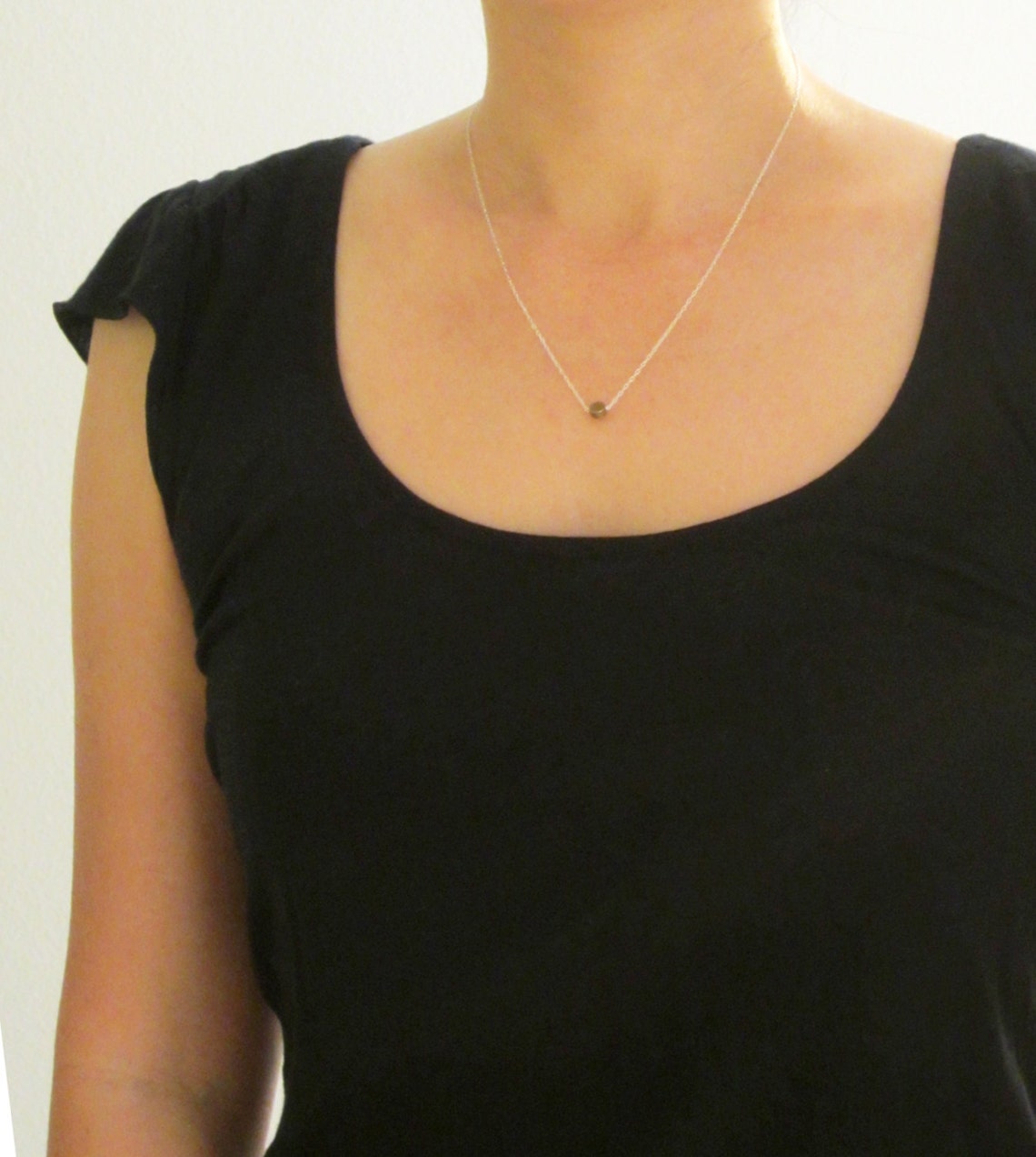 TINY DOT NECKLACE Single Bead Necklace Sterling Silver - Etsy