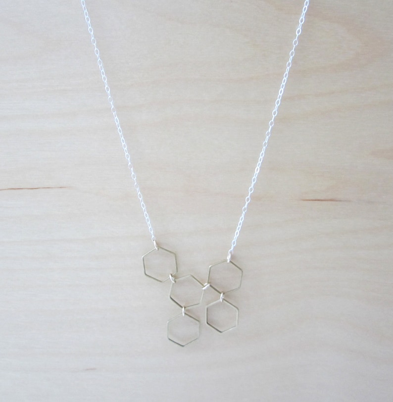 Honeycomb Necklace Geometric Hexagon Jewelry - Etsy
