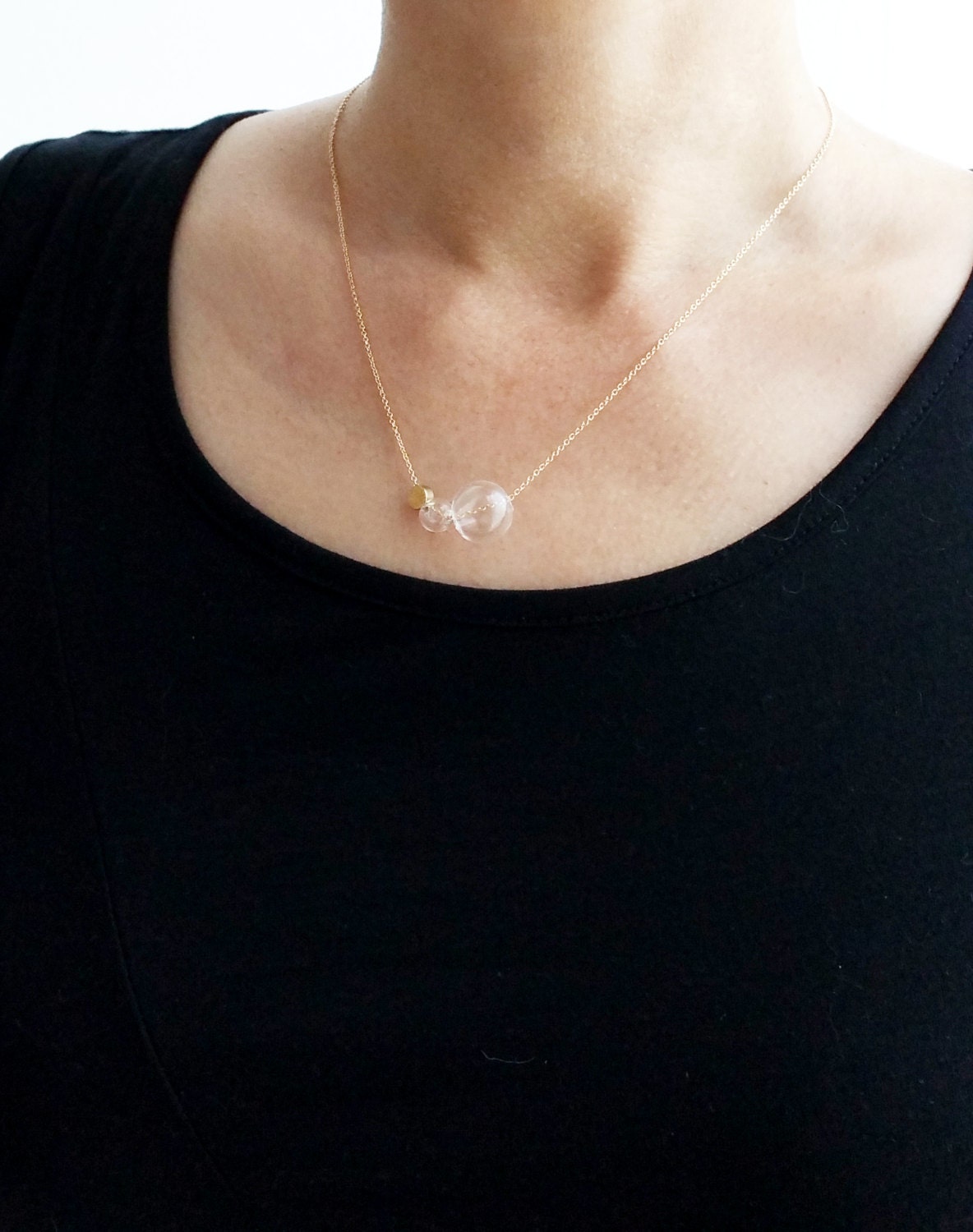 DISK & BUBBLES NECKLACE Beads Necklace Short Necklace - Etsy