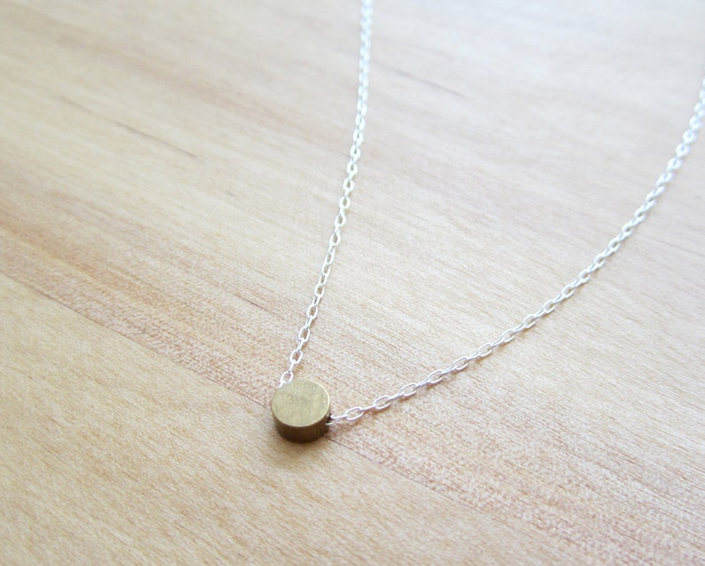 TINY DOT NECKLACE | Single Bead Necklace, Sterling Silver Necklace ...