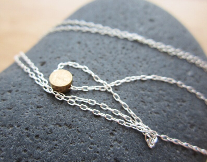 TINY DOT NECKLACE | Single Bead Necklace, Sterling Silver Necklace ...
