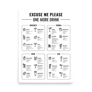 One More Drink - Poster (2 Sizes) - Etsy