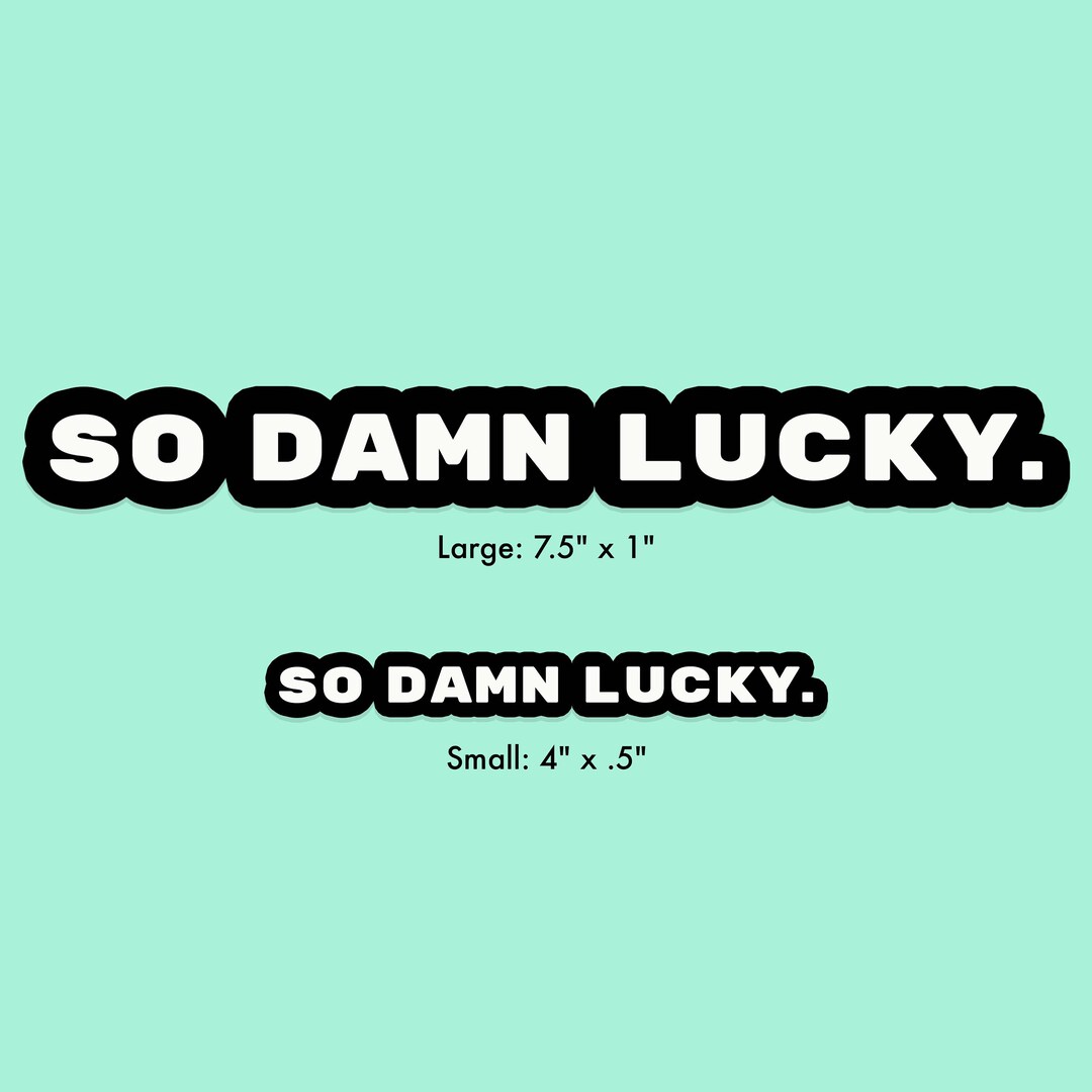 So Damn Lucky. - Sticker - Etsy