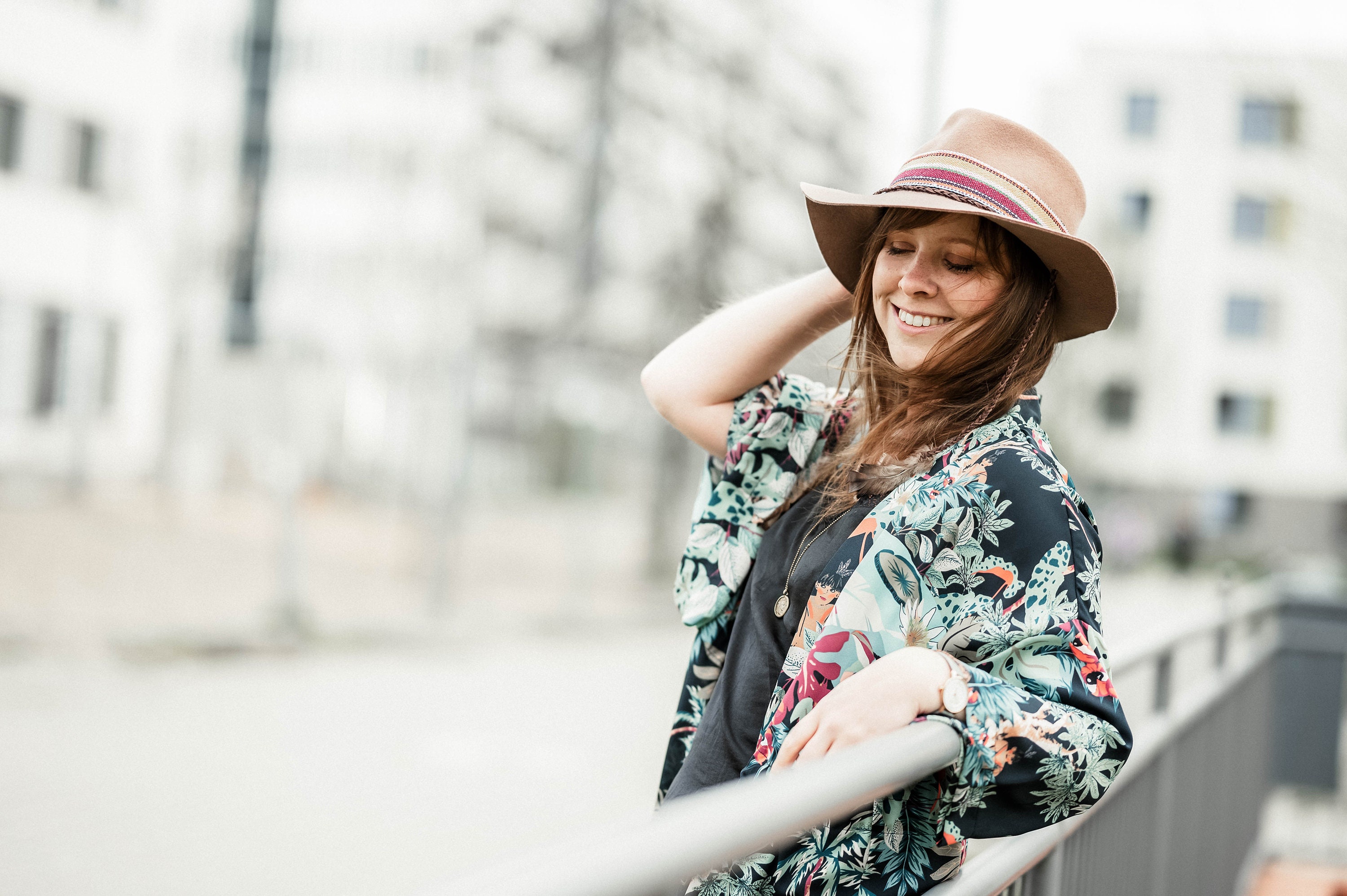 Casual Taupe Colored Fedora With a Rose Colored Nuance - Etsy