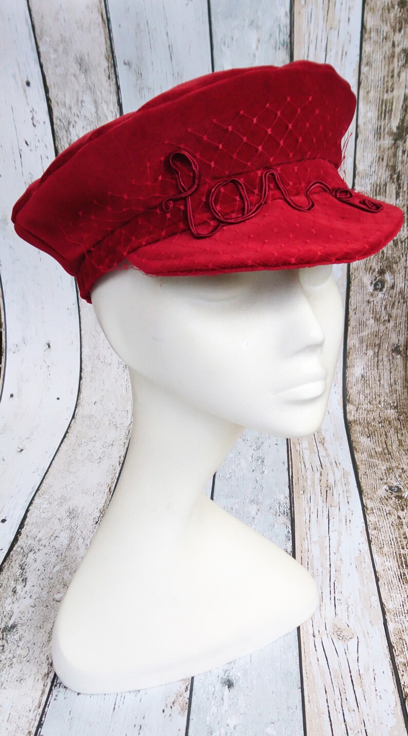 Red Sailor Cap, Fiddlers Cap, Fishermens Cap, Elbsegler, Handmade in ...