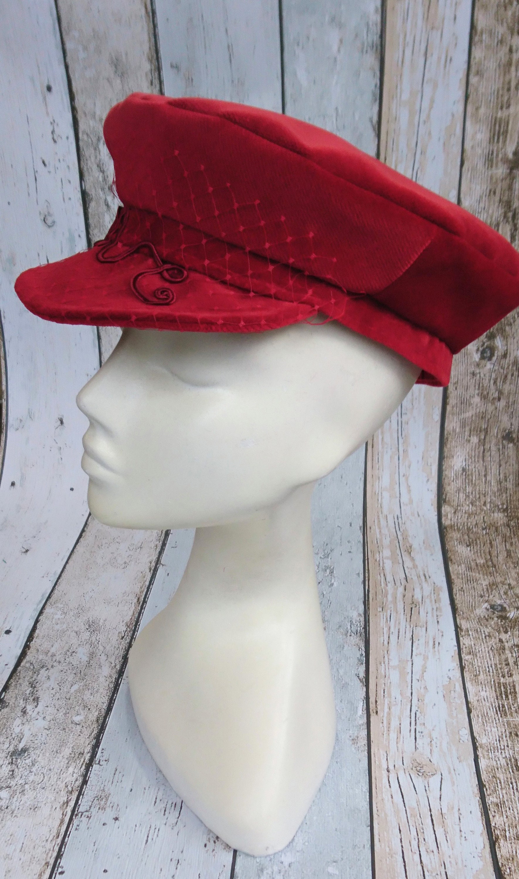 Red Sailor Cap, Fiddlers Cap, Fishermens Cap, Elbsegler, Handmade in ...